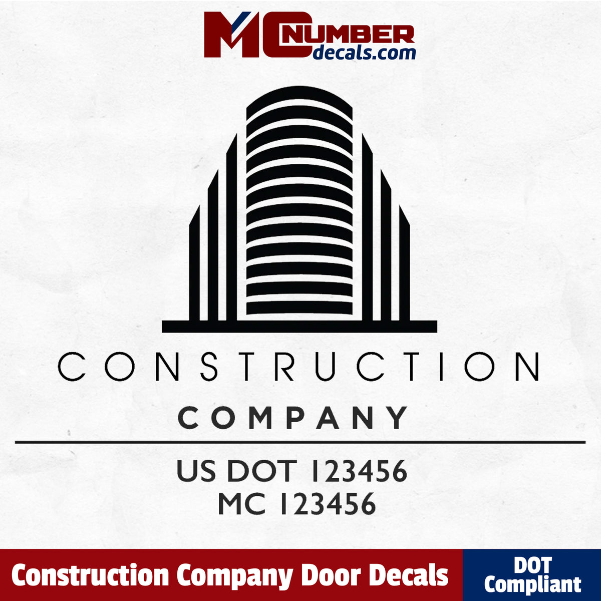 Construction Company Truck Decals – MC Number Decals