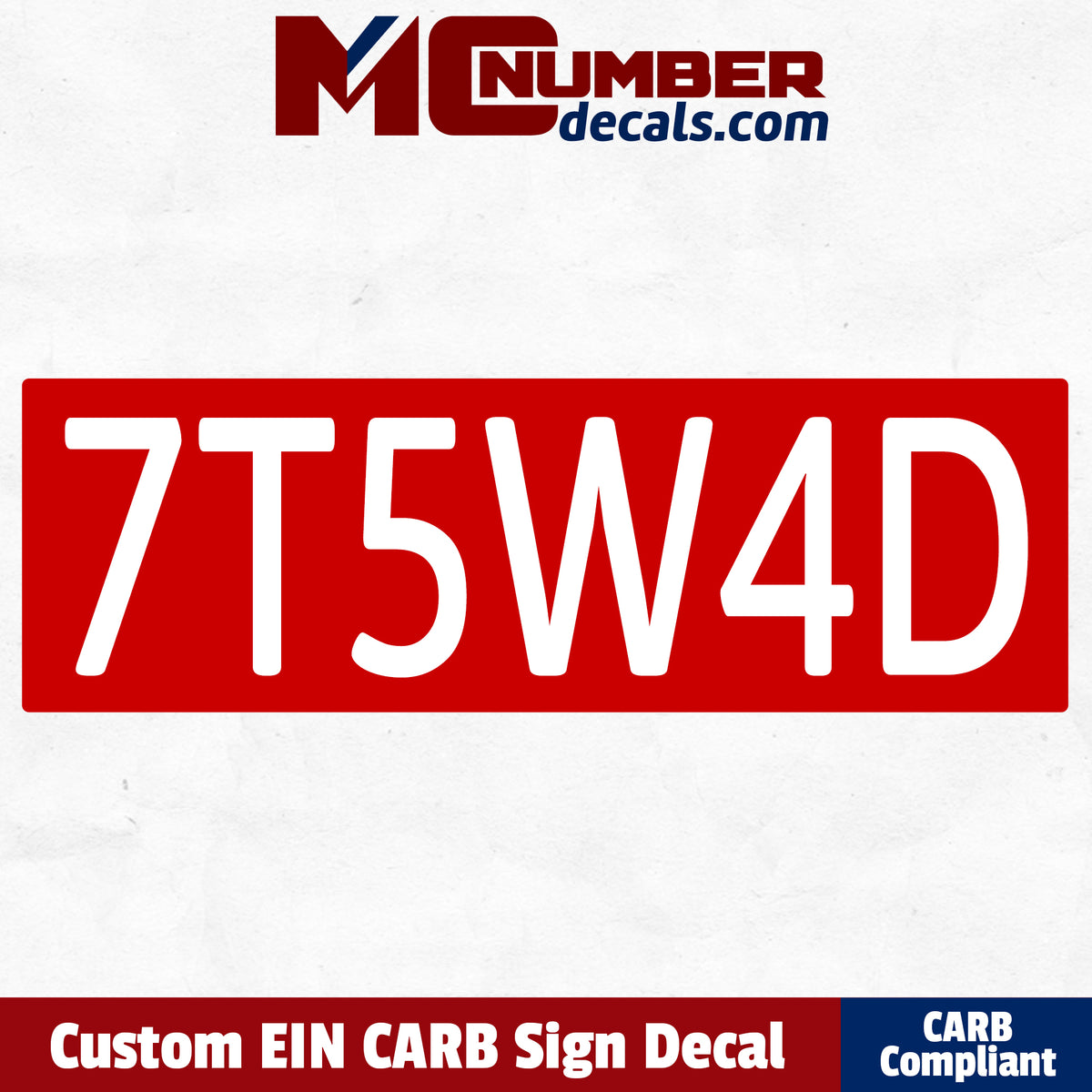 California Air Resources Board EIN Carb ARB Number Decal Sticker Lette ...