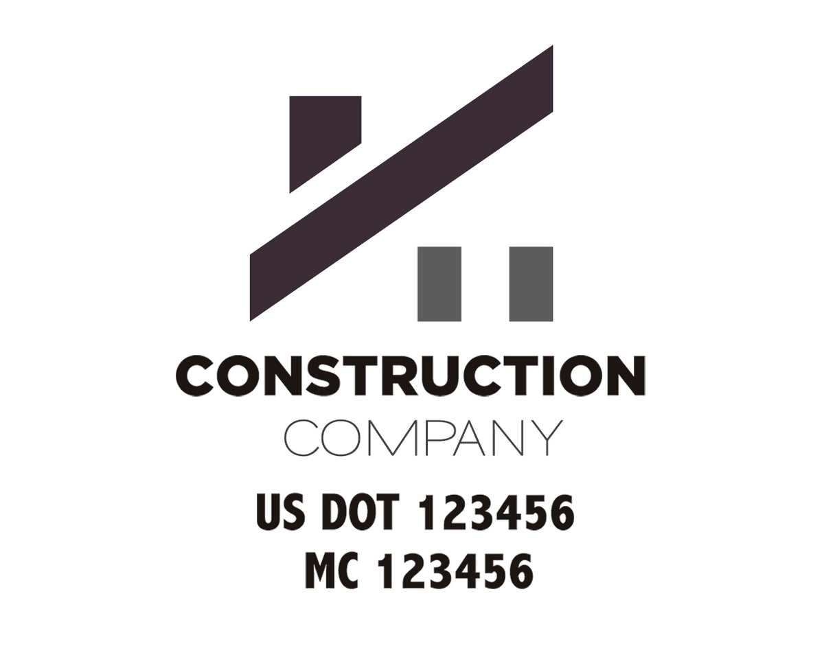 Construction & Contractor Company Name Truck Decal, 2 Pack – MC Number ...