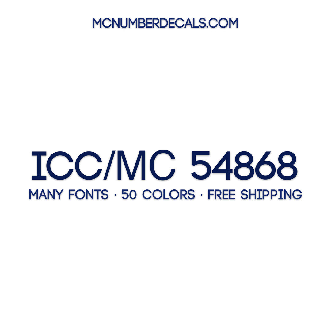 ICC/MC Number Truck Decal, 2 Pack – MC Number Decals