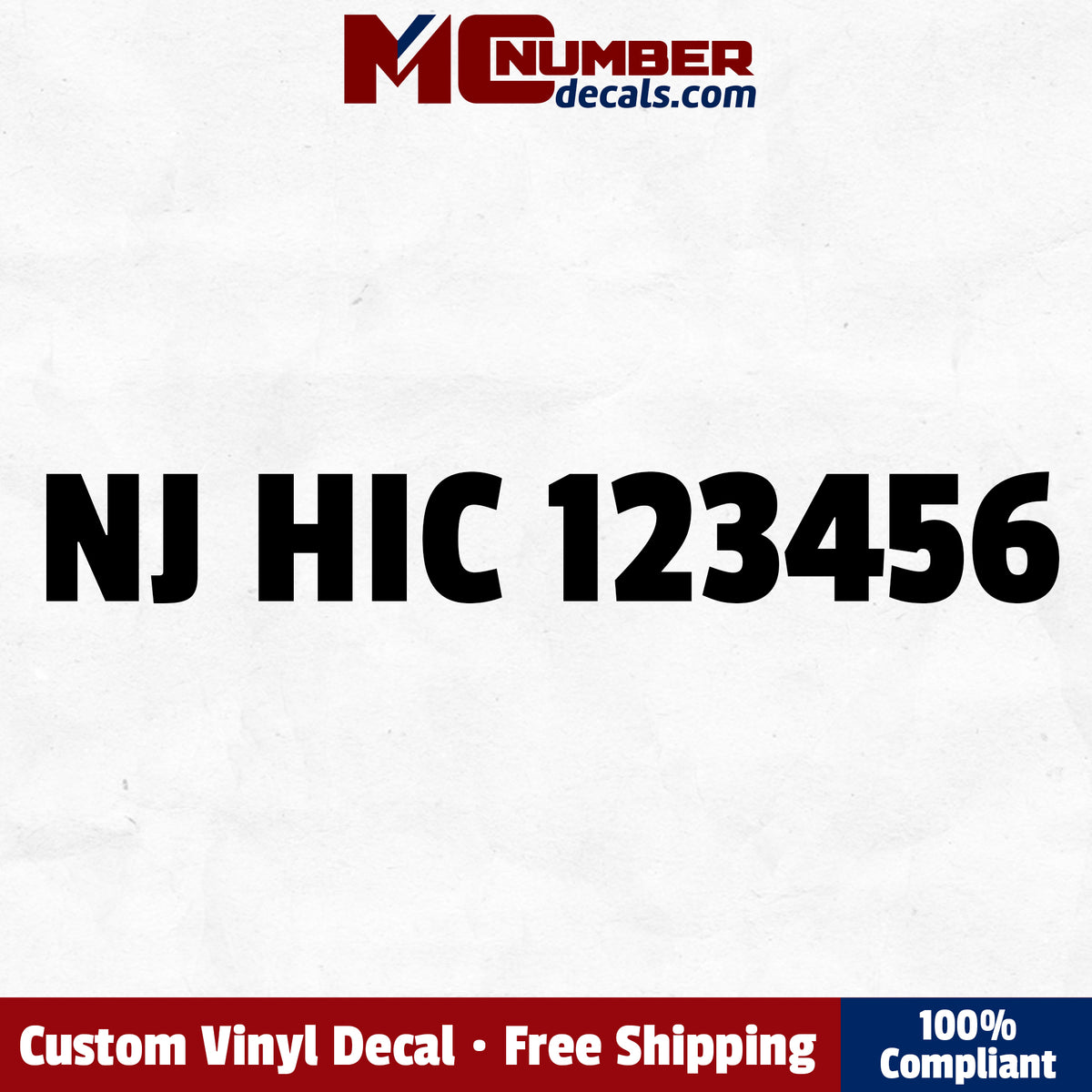 NJ HIC Number Truck Decal, 2 Pack – MC Number Decals