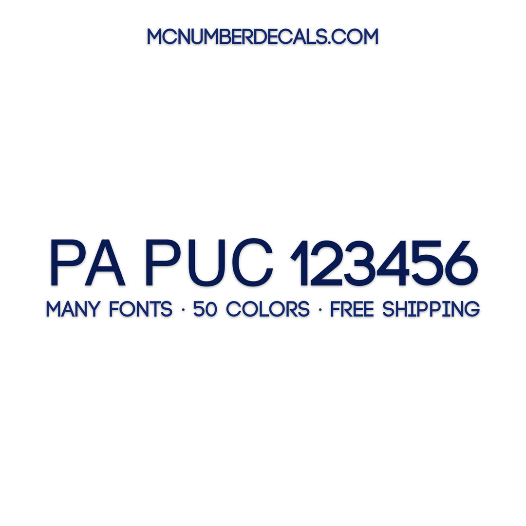 PA PUC Number Truck Decal, 2 Pack – MC Number Decals