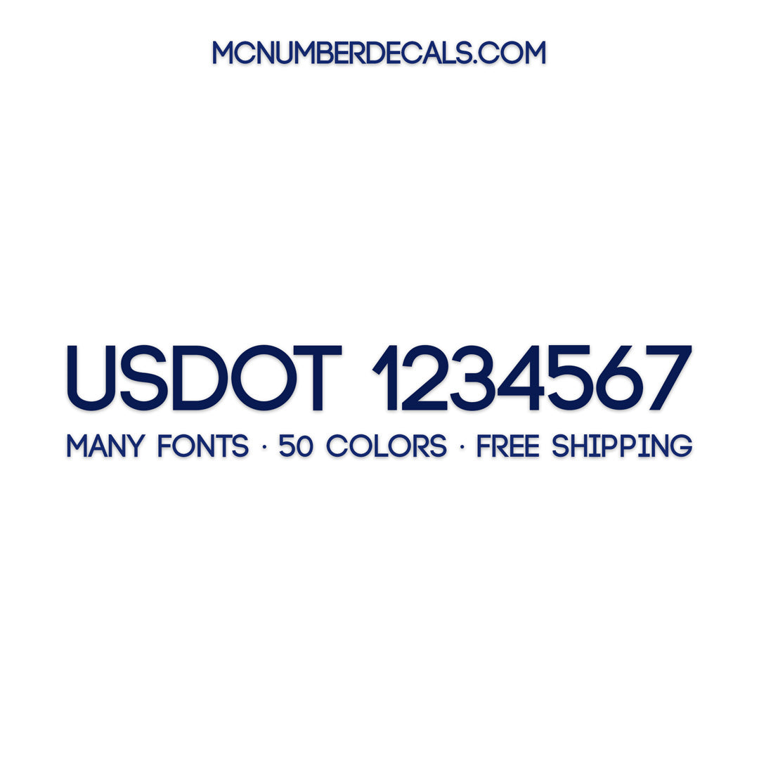 US DOT Number Truck Decal, 2 Pack – MC Number Decals