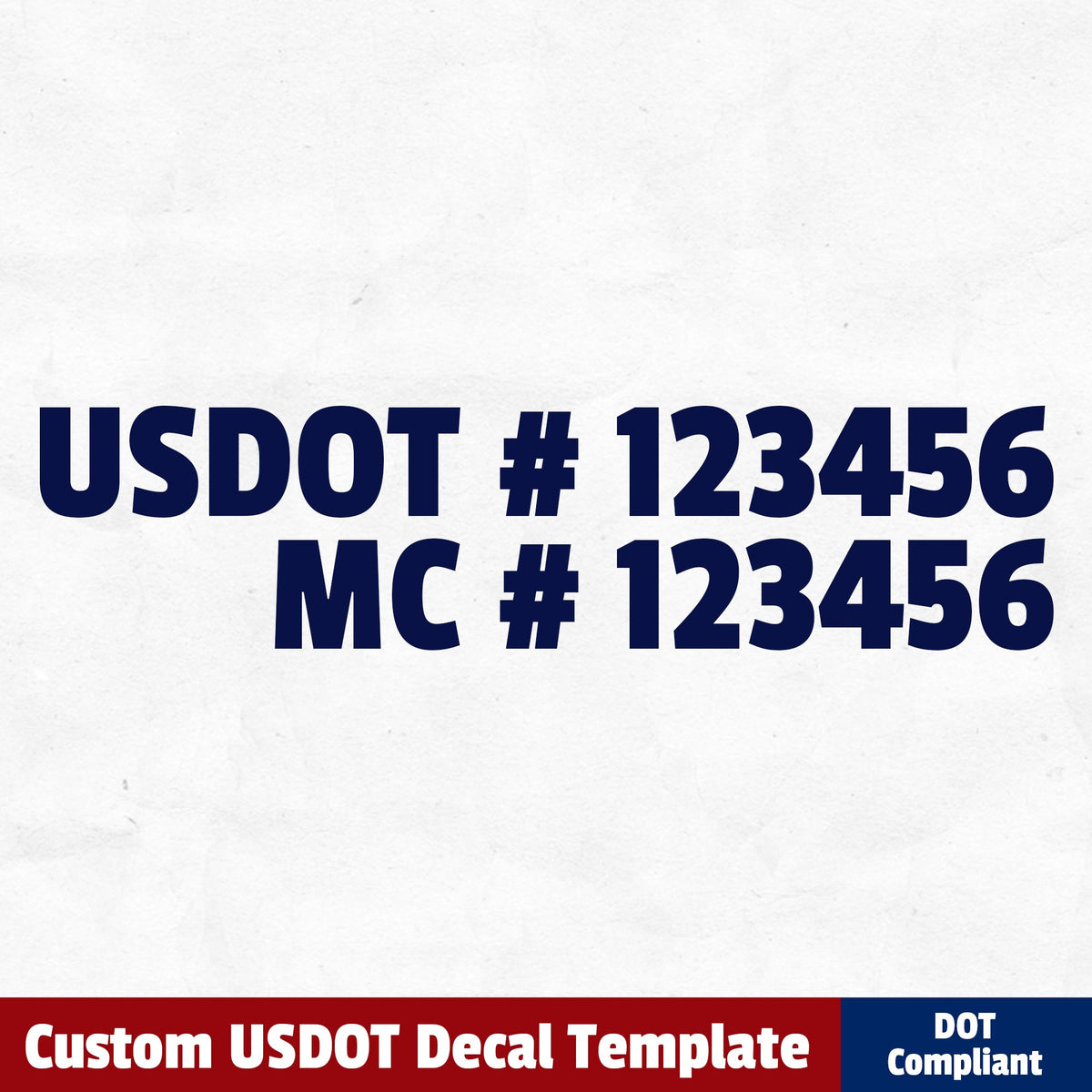 DOT & MC Number Decal Sticker Vinyl Lettering, 2 Pack – MC Number Decals