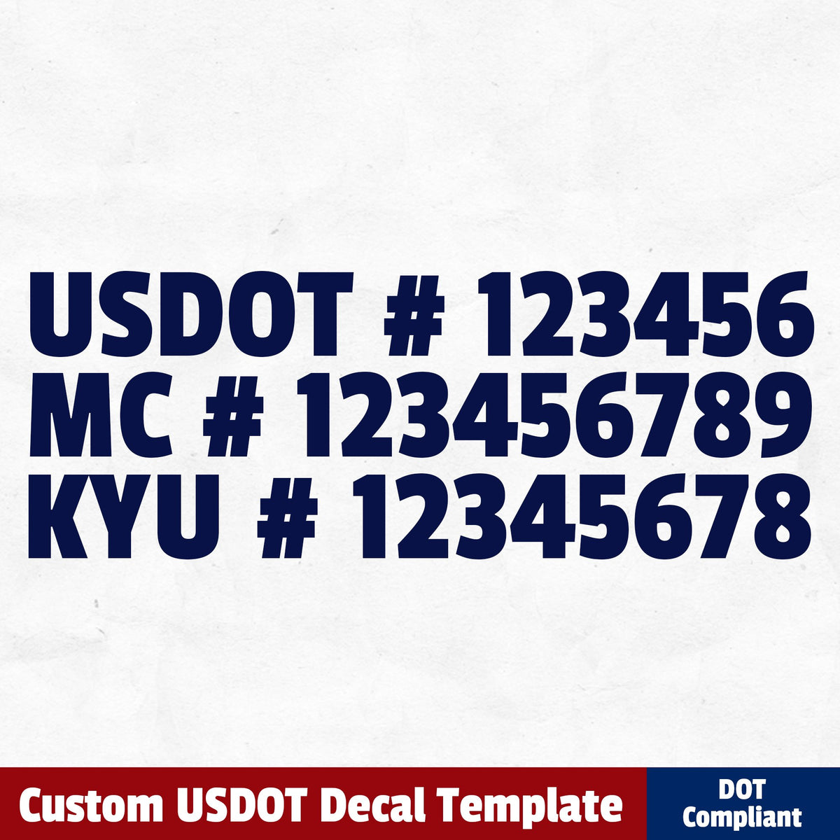 US DOT, MC & KYU Number Decal Sticker, 2 Pack – MC Number Decals