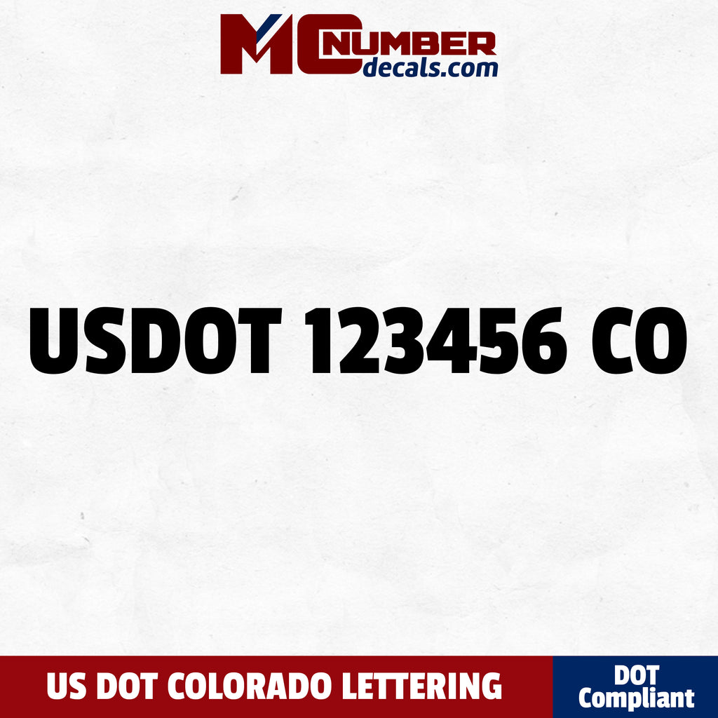 USDOT Number Truck Decal Sticker (Colorado), 2 Pack – MC Number Decals