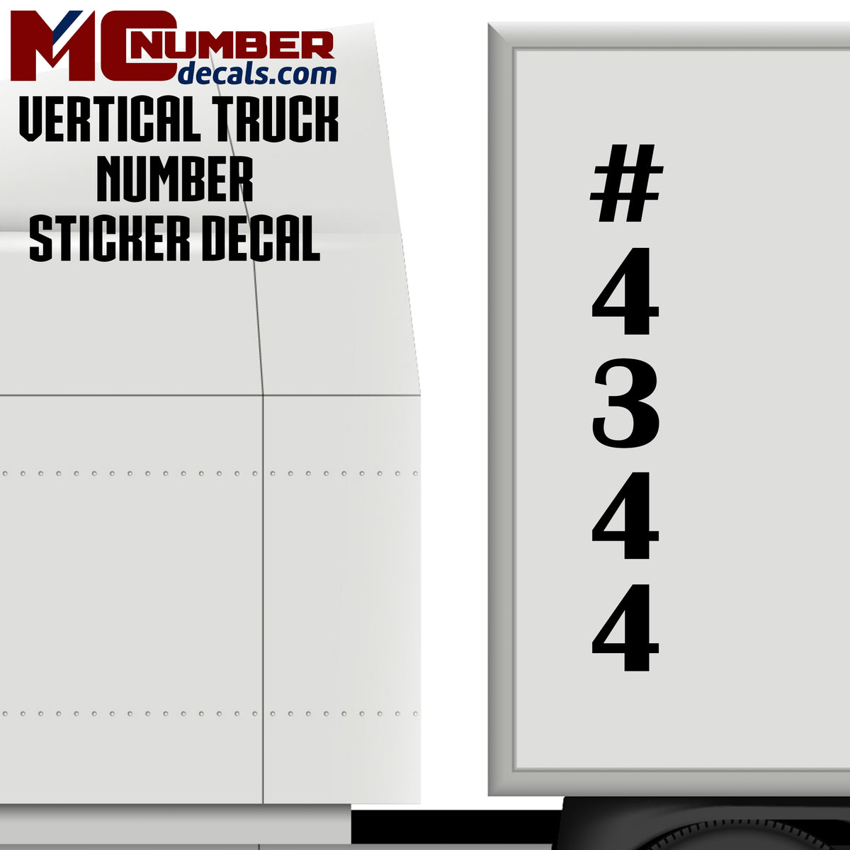 Vertical Trailer Truck Number Sticker Decal Lettering for Semi-Trucks ...
